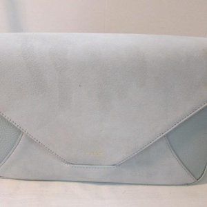 Mezzi | Bags | Mezzi Baby Blue Suede And Pebble Leather Clutch | Poshmark
